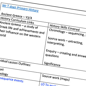 Ancient Greece Years 3 and 4 Detailed Unit Plan - Mr T Does History